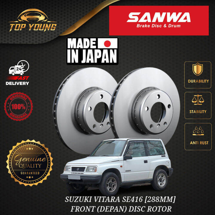 SUZUKI VITARA SE416 288MM FRONT DISC ROTOR BRAKE SYSTEM PLATE SANWA ...