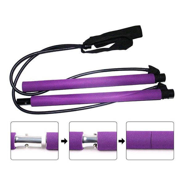 Exercise003- 90cm Resistance Band Pull Rods Gym Bar Body Abdominal ...