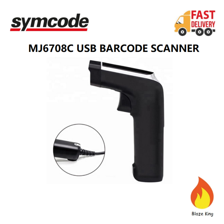 USB Barcode Scanner SYMCODE MJ6708C 1D Imager- Easy scan | Lazada