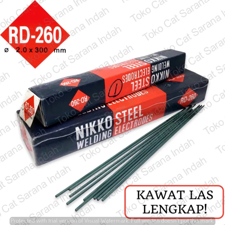 KAWAT LAS RD-260 2,6 MM 3,2 MM 4 MM NIKKO STEEL 5KG PENGELASAN KONSTRUKSI UMUM KAWAT LAS ...