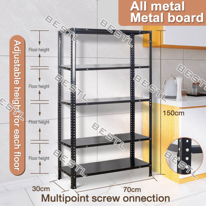Multi-Purpose 3/4/5 Steel Rack Metal Shelf Book Shelves Kitchen Storage ...