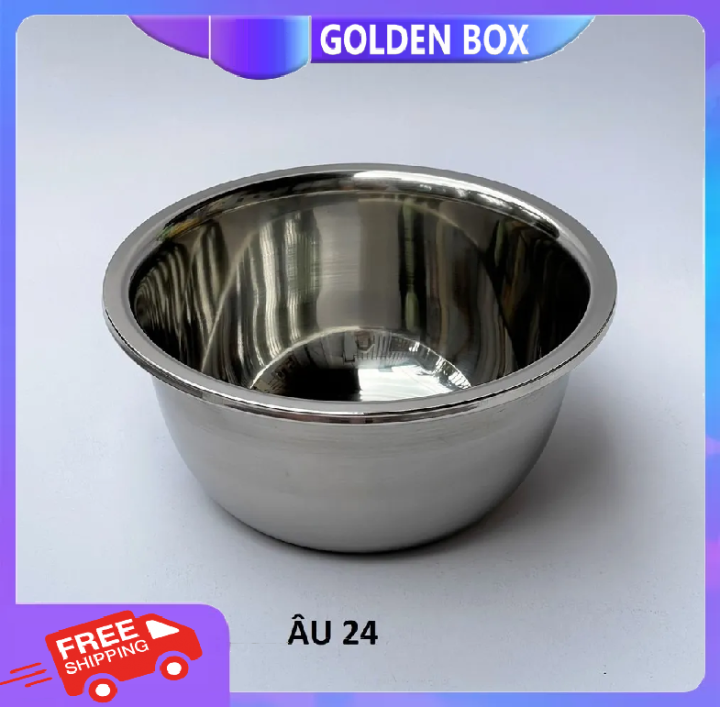 Thau Inox Cao Cấp 24cm. Thau Trộn Salad Gỏi Rửa Rau Củ Quả. Inox Cao ...