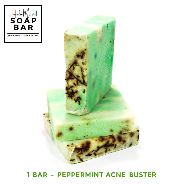 HOLA MARIA 1 Bar of PEPPERMINT ACNE BUSTER Artisan Beauty Soap (Approx ...