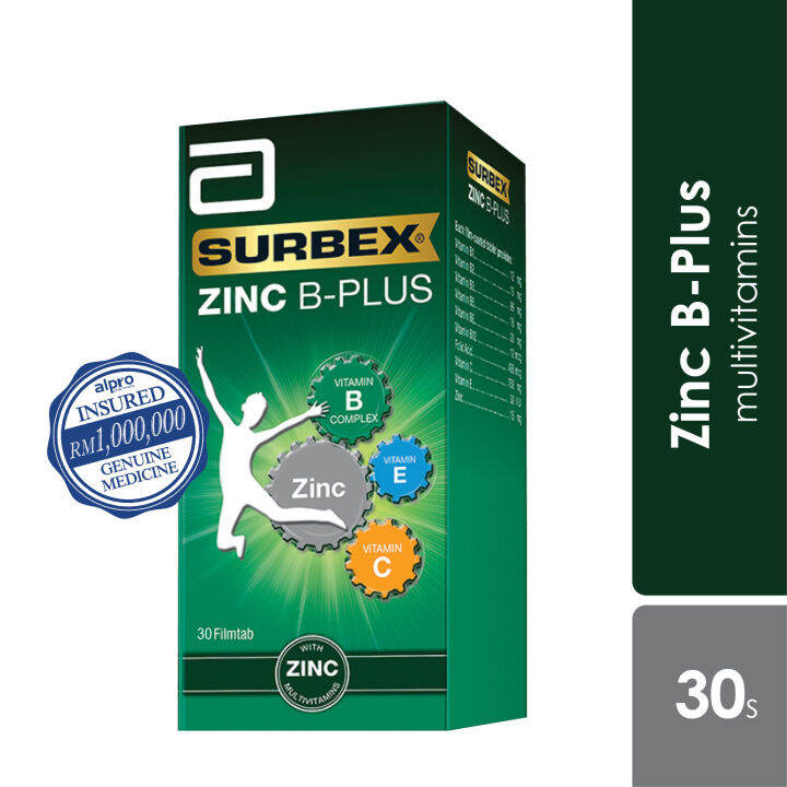 Alpro Pharmacy Abbott Surbex Zinc B-Plus Multivitamin 30s (Energy Boost ...