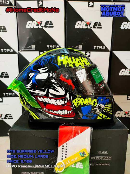 GILLE FULL FACE HELMET SUPRISE YELLOW | Lazada PH