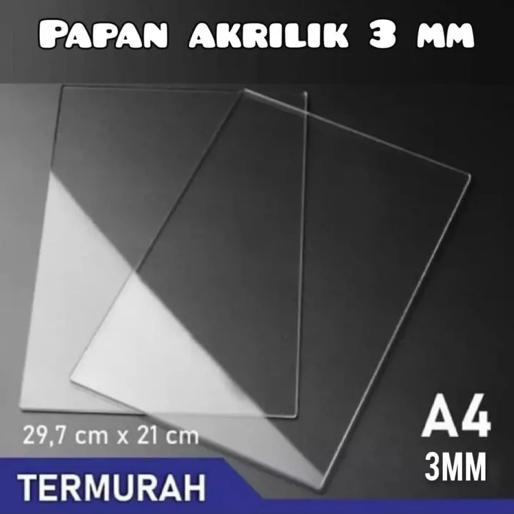 BIGMOM - Papan Akrilik Lembaran 3mm Bening Murah Ukuran A4 - Papan ...