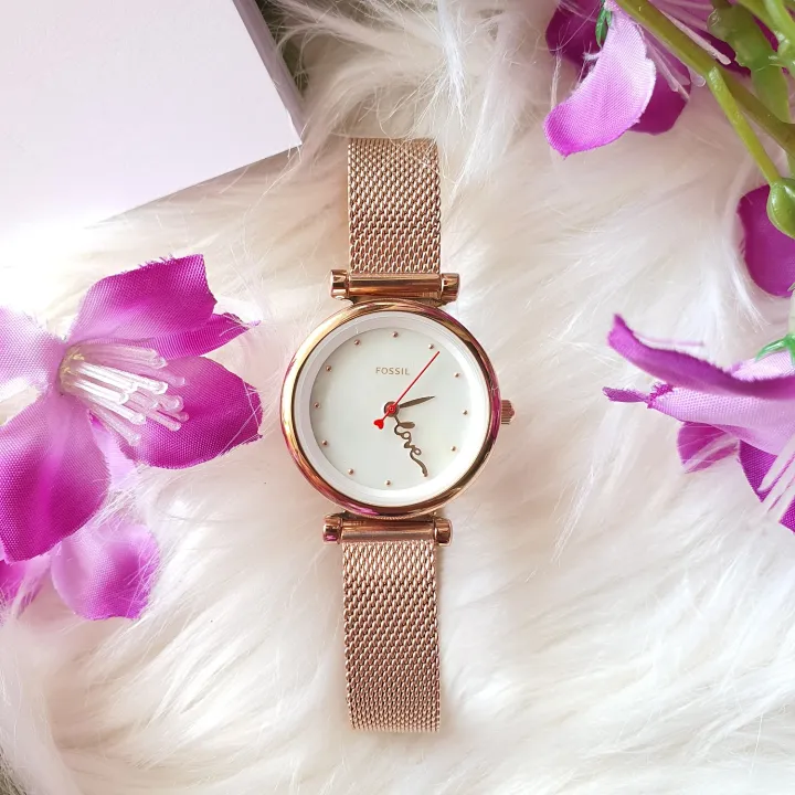 Original Fossil ES4867 Carlie Mini Three-Hand White Dial Stainless ...