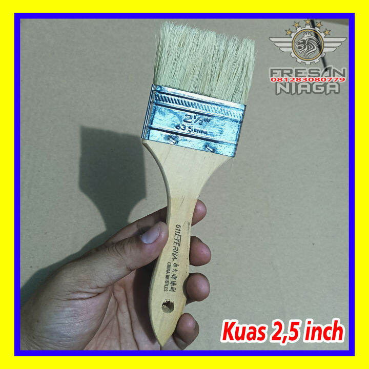 Kuas Cat Kayu Besi Tembok Gagang Kayu Ukuran 2,5 inch Kualitas Bagus | Lazada Indonesia