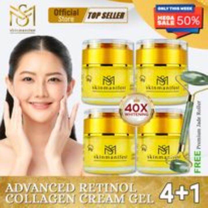 [4 CREAM JADE ROLLER] SKIN MANIFEST ADVANCE RETINOL WITH 40X WHITENING ...