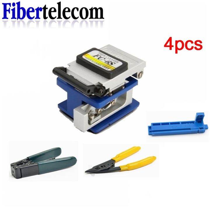 4pcs FTTH Splice Fiber Optic Tool Kits Covered Wire Fiber stripping ...
