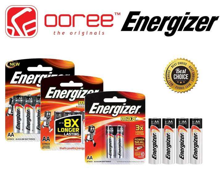 ENERGIZER MAX AA 1.5V ALKALINE DOUBLE A BATTERY BATTERIES 2 PCS (E91BP2 ...