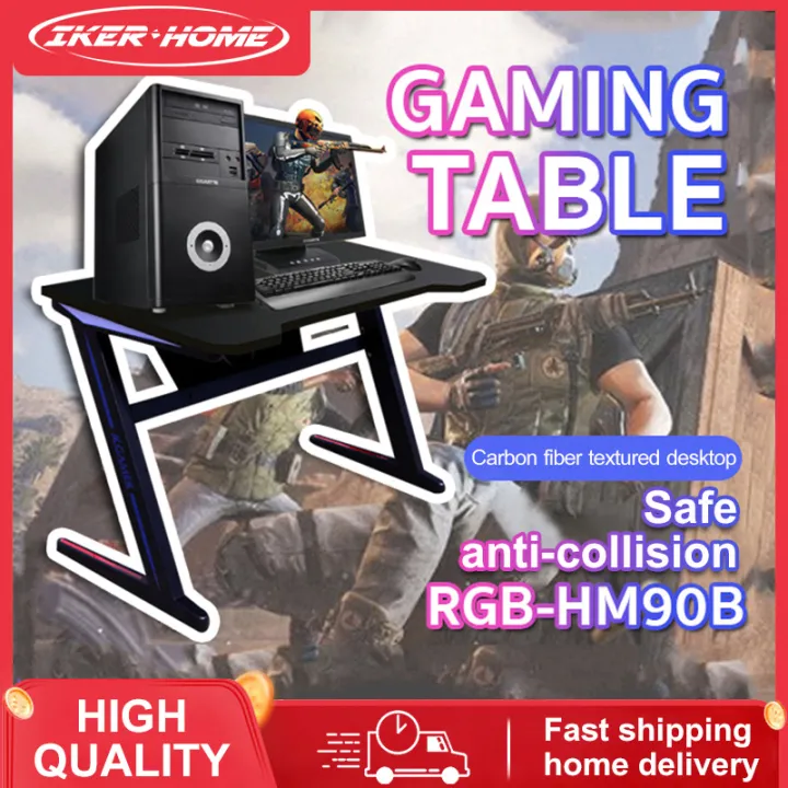 IKER Gaming Gaming Table, RGB Computer Gaming Desk, Gaming Table with ...