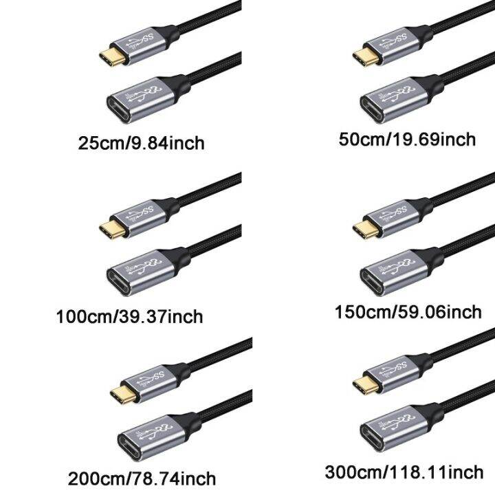 [Hot K] Type-C 3.1 Gen 2 Male to Female Extension Cable 5A 100W USB C ...