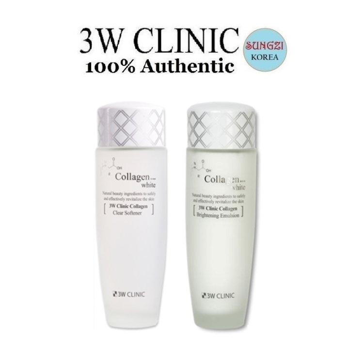 3W CLINIC Collagen Brightening Emulsion (150ml) + Collagen Softener ...