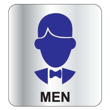 MEN TOILET SIGN STICKER (SILVER BRUSHED STICKER) 105X115MM | Lazada