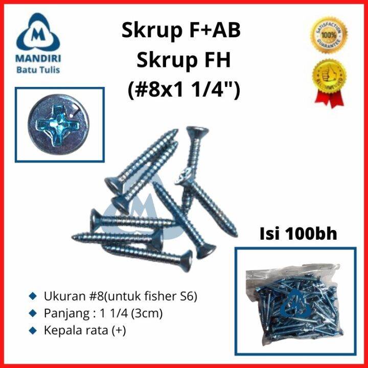 Skrup FH Fisher S6 Sekrup Fiser FAB Sekrup SDS #8x1 1/4" #8x2" | Lazada ...