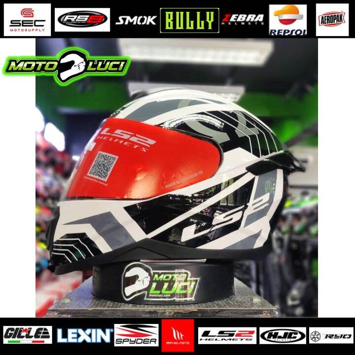 LS2 Flash Omega Helmet White/Grey w/ Extra Lens | Lazada PH