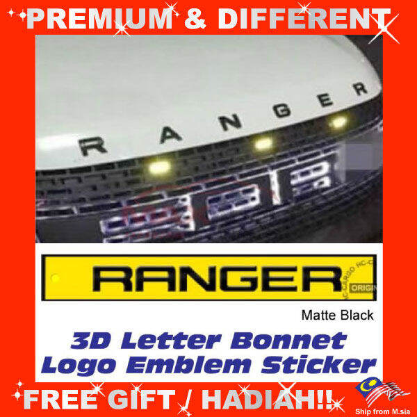 FORD RANGER Car Hood Emblem Logo Premium 3M Bonet Bonnet Trunk 3D Logo ...