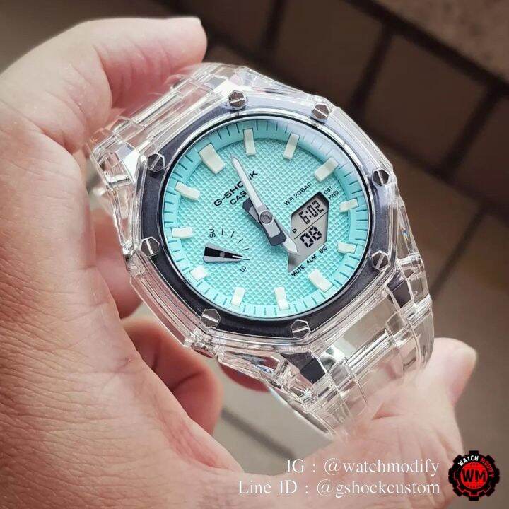 G-Shock Casioak AP Style Tiffany Blue Dial Jelly Fish Strap สายใส แต่ง ...