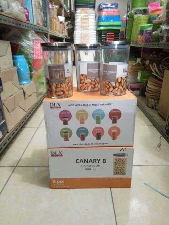 Toples Kaca Canary B Stainless Ukuran 880ml | Lazada Indonesia