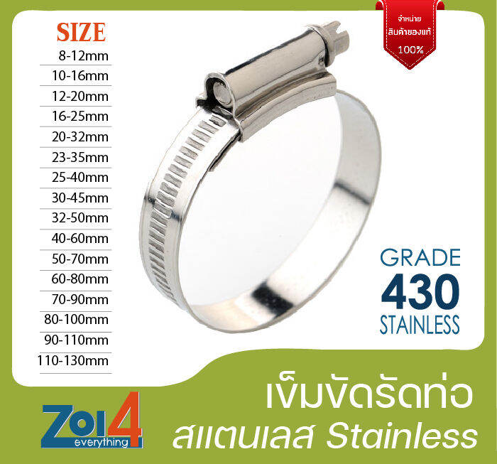 เข็มขัดสแตนเลส เข็มขัดรัดสายยาง เข็มขัดรัดท่อ สแตนเลส แคลมป์รัดท่อ ...