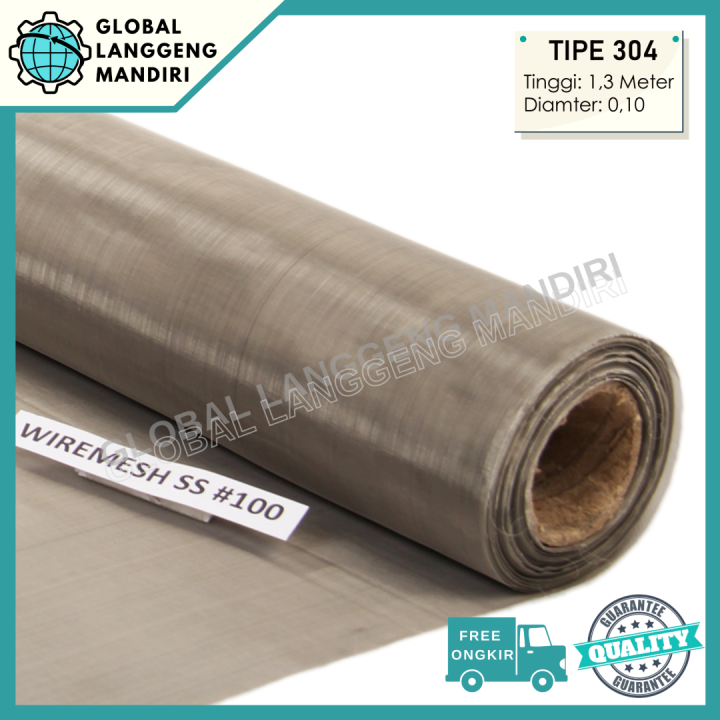 WIRE MESH 100 STAINLESS (304) 1MX1.3M / PENYARING MINYAK / SARINGAN STAINLESS / AYAKAN STAINLESS ...
