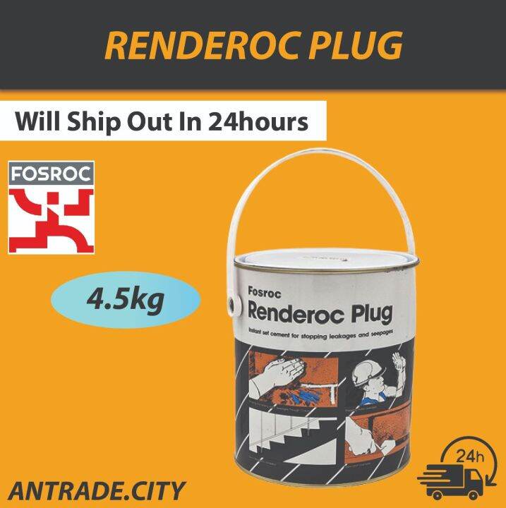 4.5KG FOSROC Renderoc Plug waterproof cement hydroply Hydro Plug Simen ...