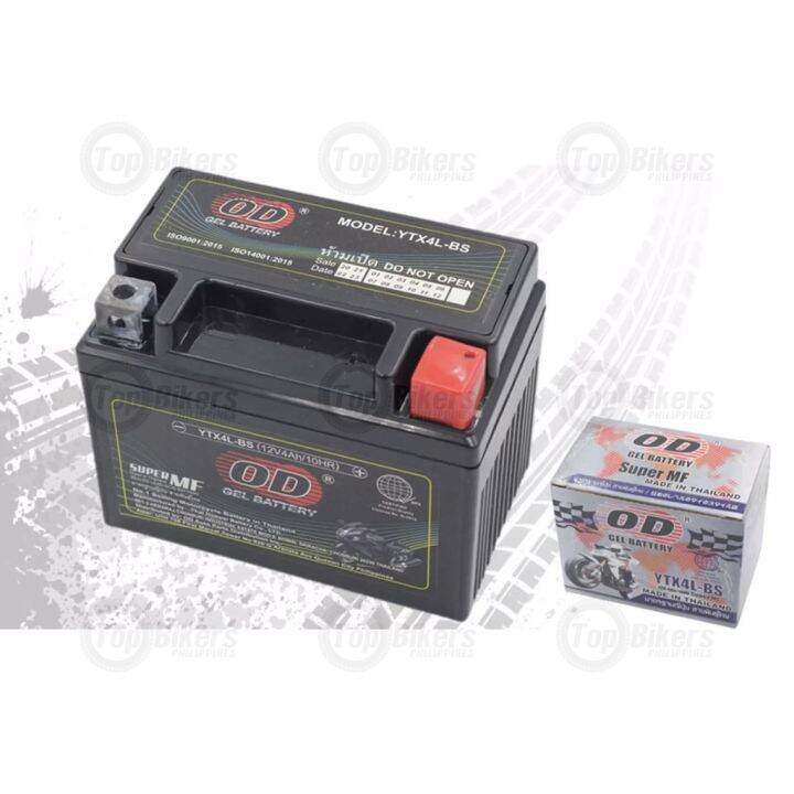 ☝OD Battery YTX4L-BS 4L XRM 110125, Wave 100125, Click 125150, BeAT ...