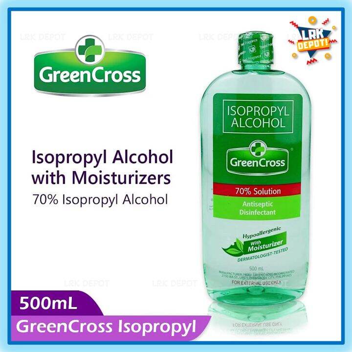GreenCross 70% Isopropyl Alcohol with Moisturizer - 500 mL (Green Cross) | Lazada PH