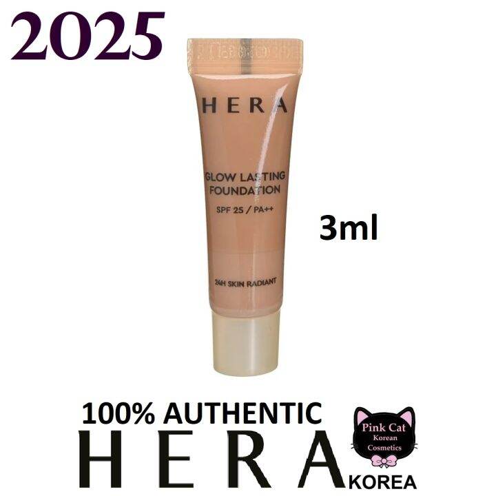 Korean Cosmetics HERA Glow Lasting Foundation 3ml 23N1 Beige | Lazada PH