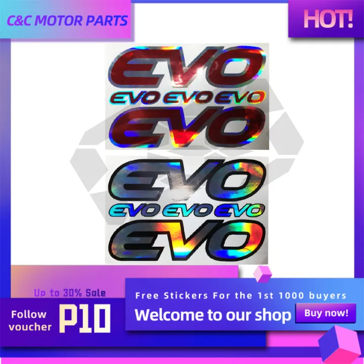 EVO Holographic Set Helmet Stickers 21*12.5 cm Motorcycle (C&C MTP ...