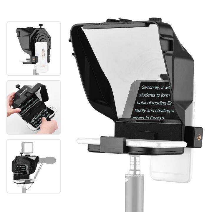 Andoer Portable Smartphone Mini Teleprompter Prompter Remote Control ...