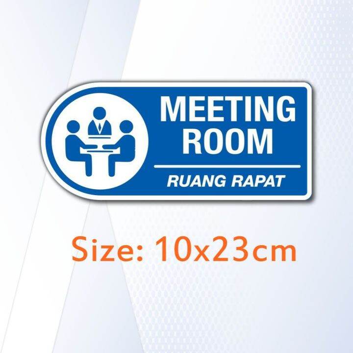 Signage Rambu Meeting Room Ruang Rapat Sign PVC Tebal 5mm | Lazada ...
