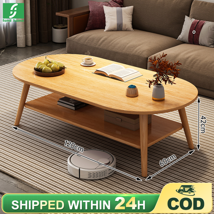 Simple Modern Desk Double Coffee Table Apartment Living Room Wooden ...