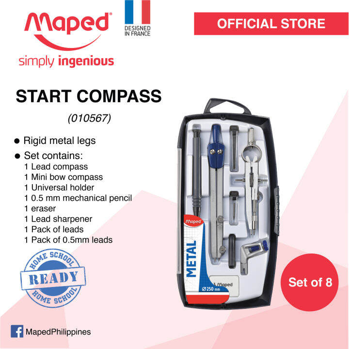 MAPED Start Compass | 8-Piece Set | School Compass Set | 197514 | Lazada PH