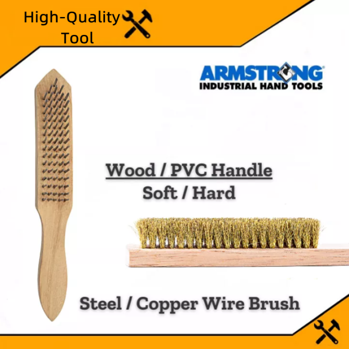 Steel Copper Wire Brush Wood / Pvc Handle Soft Hard Brass Wire Cleaning ...