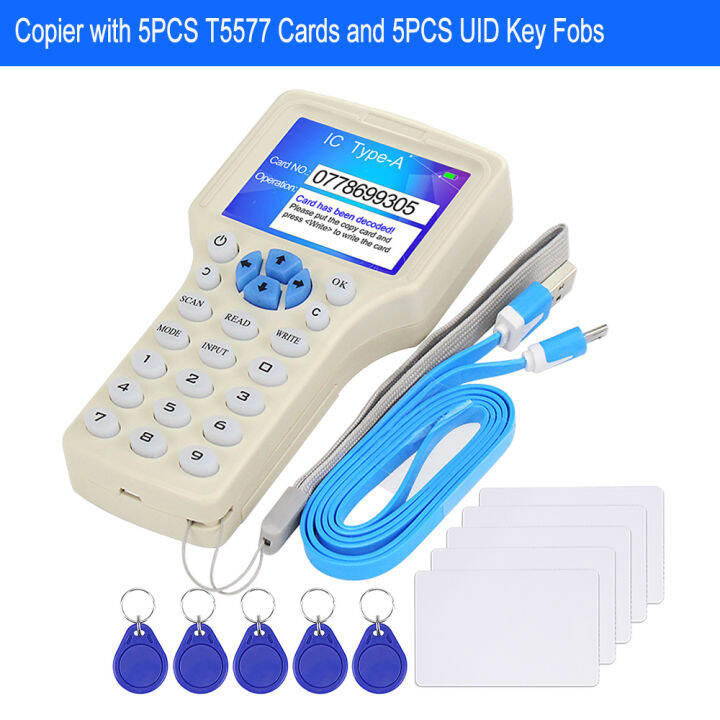 RFID Reader Writer Duplicator 10 Frequency NFC Smart Card Programmer ...