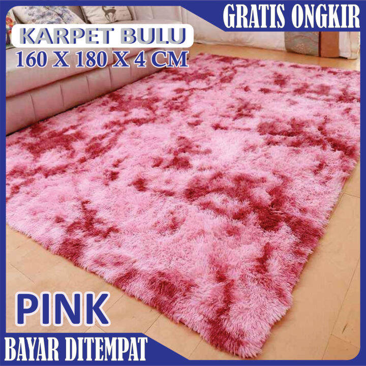 Karpet bulu Ombre lembut tebal bulu 4cm alas tikar lantai karpet lantai ...