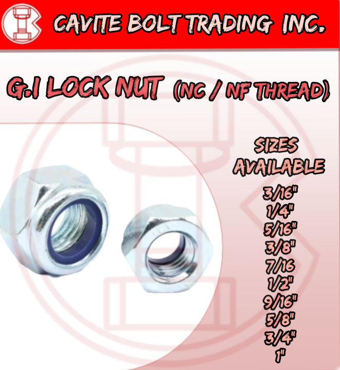 LOCK NUT (G.I) NC/NF THREAD - STANDARD SIZE | Lazada PH
