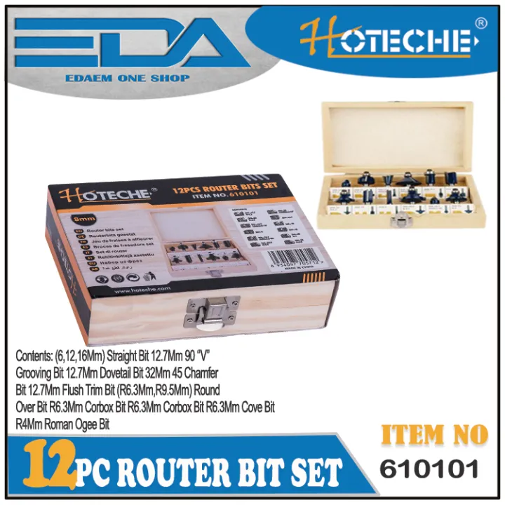 Hoteche 12pcs Router Bit Set | Lazada PH