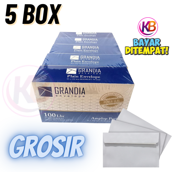 Grosir...! Amplop Grandia Polos Putih+lem (100 Lbr/box) - Amplop Putih ...