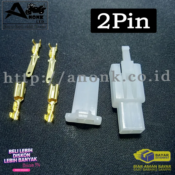 Socket 2 PIN Motor / Soket Konektor Kabel 2 PIN + SKUN / Soket Kabel ...