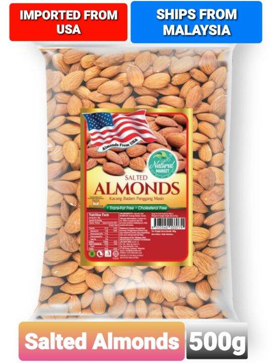 ROASTED BAKED ALMONDS SALTED 500g (FROM USA) | Lazada