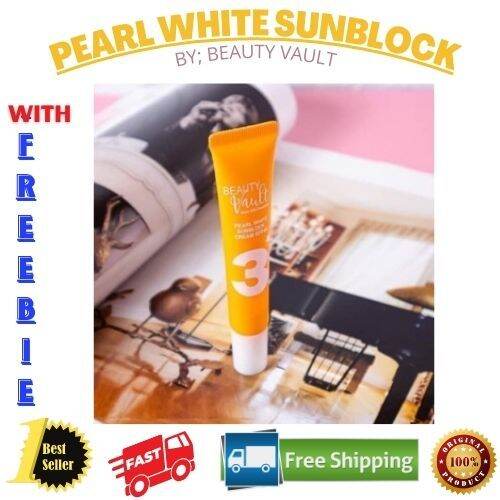 ORIGINAL!! BEAUTY VAULT PEARL WHITE SUNBLOCK SPF45 20g TUBE/ REJUVENATING CREAM 20G TUBE ...
