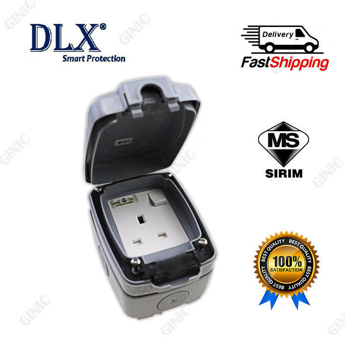 DLX 13A WEATHERPROOF SWITCH SOCKET (GREY) | Lazada