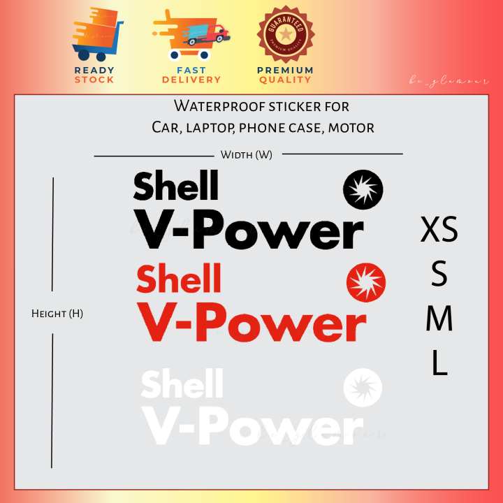 Shell V Power Sticker Reflective racing stiker pantulan waterproof ...