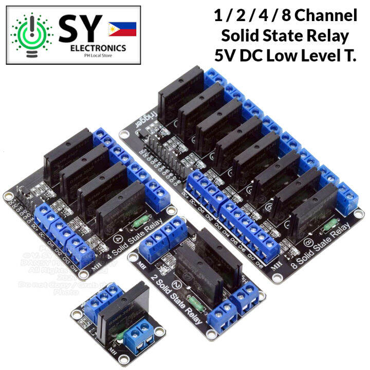 1 / 2 / 4 / 8 Channel Solid State Relay Module Board 5V DC Low High Level Trigger 250V AC 2A ...
