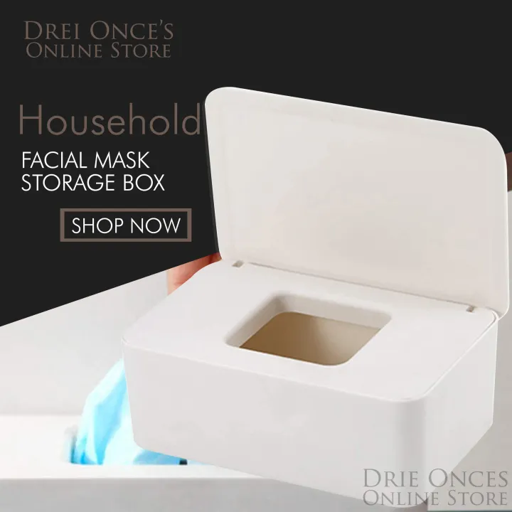 Mask Box Cover Facial Mask Storage Box Cover Holder Openable Lid Design ...