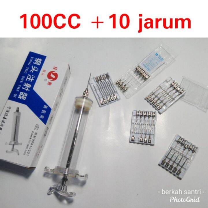 spuit syringe suntikan sapi kambing domba 100ml plus jarum SUNTIK besar ...