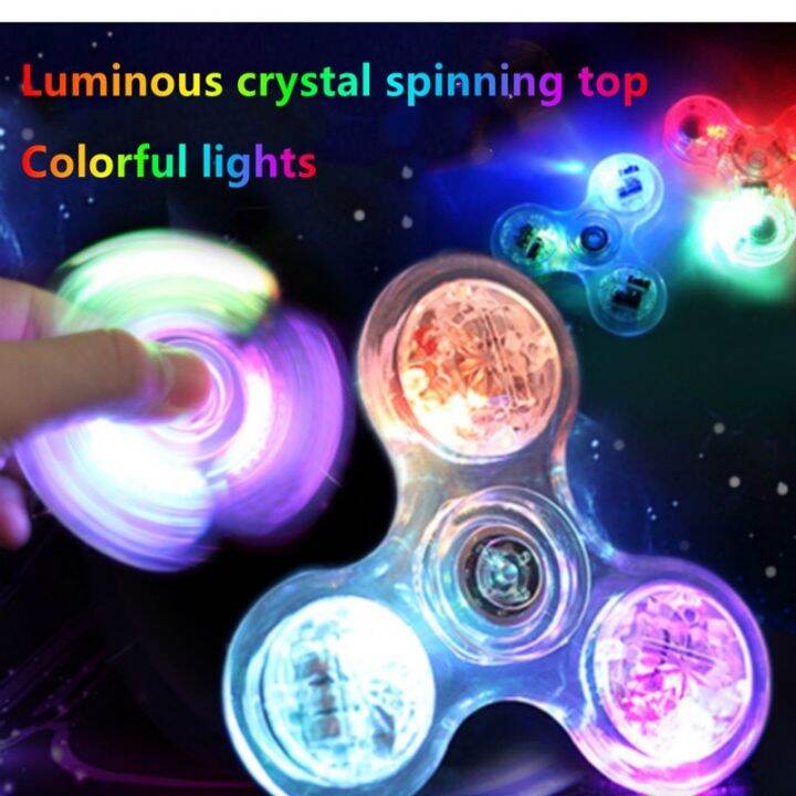 LED light Fidget Spinner hand-cranked top luminous decompression ...